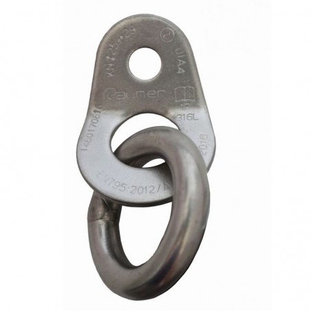 Plaquette Wing D12 avec anneau rond D10 en inox Raumer Climbing