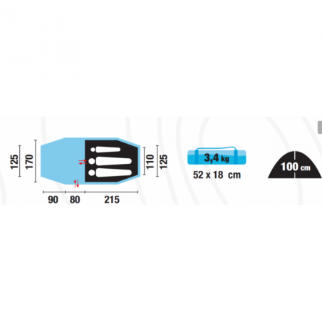 Tente de randonnée camping Newberry 4000 Jamet