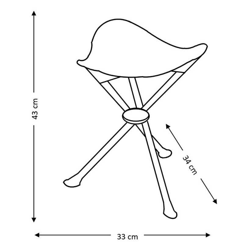 Tabouret Acier Tripode gris noir Trigano | Croque Montagne